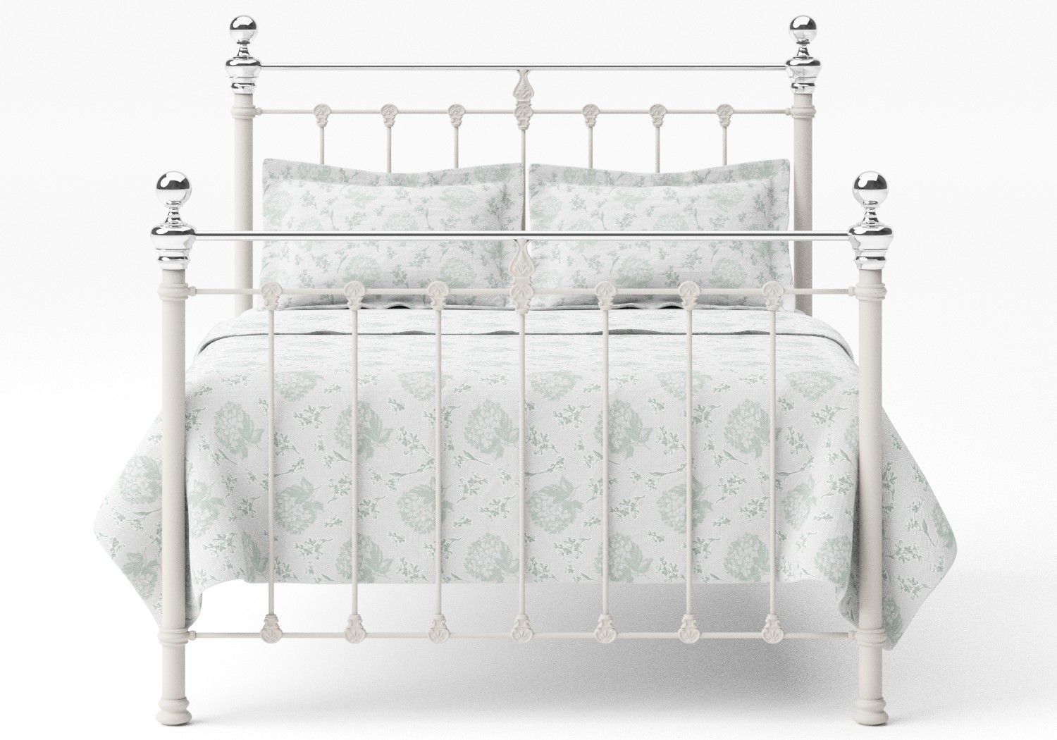 Hamilton - Cadre de lit en fer forgé / métal avec poignées en chrome ...